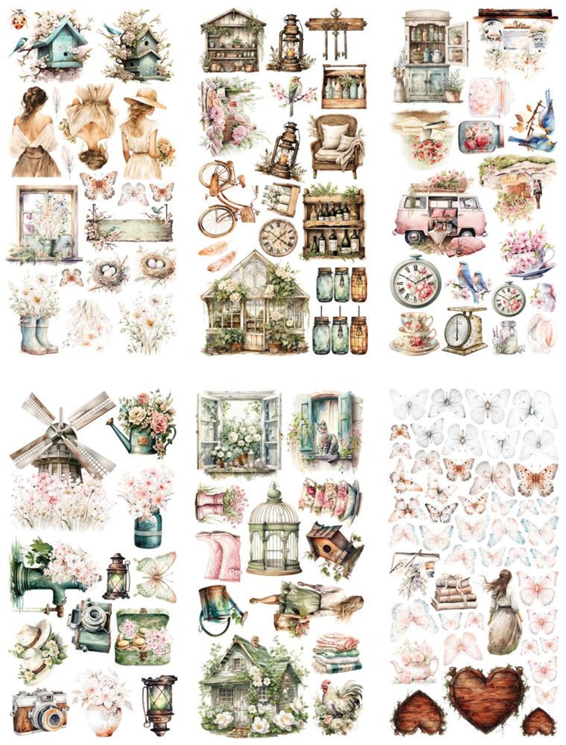 6x12, 12 Sheets, Extras Set for Cutting, Soul of Spring, Art Alchemy ...