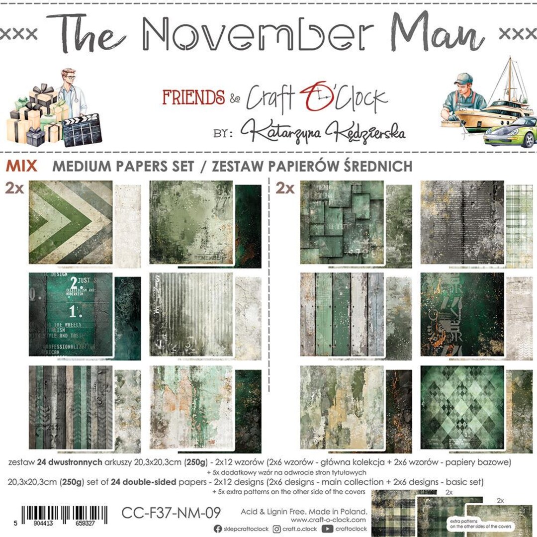 8x8, 24 Sheets, Craft O'clock, Collection the November Man ...