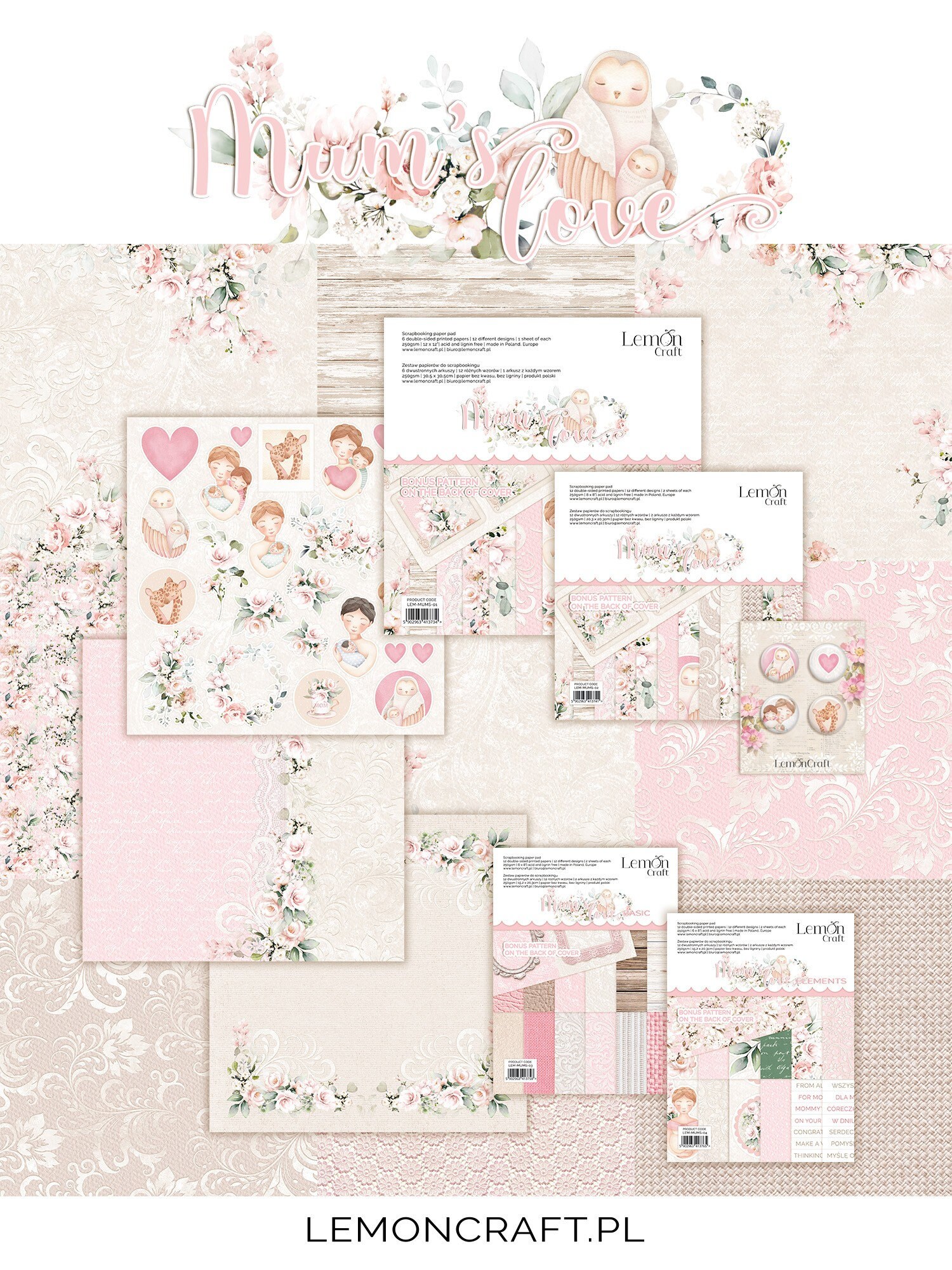 Choose by Collection Mum's Love, Lemoncraft, Scrapbooking Paper Set ...