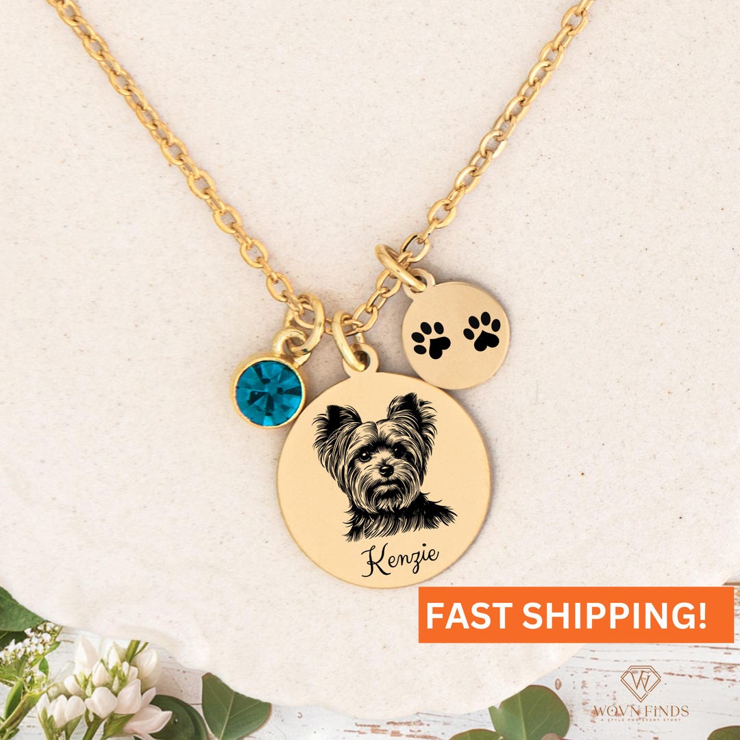 Yorkshire Terrier Necklace,yorkshire Terrier Charm,gold Yorkshire Face ...