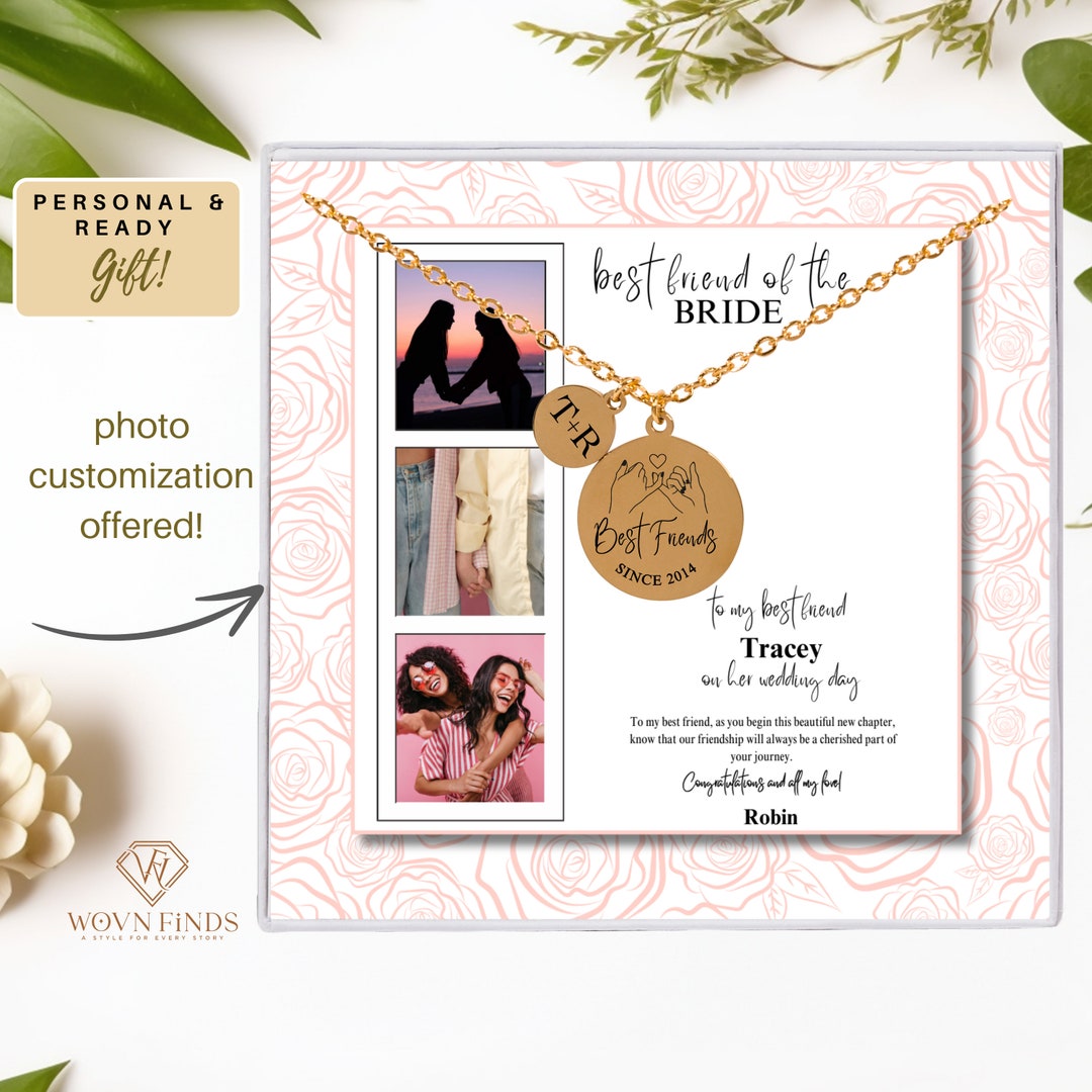 Best Friend Wedding Gift,best Friend to Bride Gifted Name Necklace ...