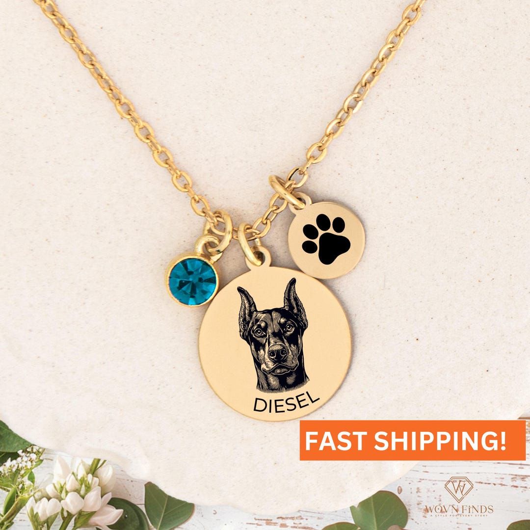 Doberman Pendant,personalized Doberman Pinscher Necklace,doberman ...