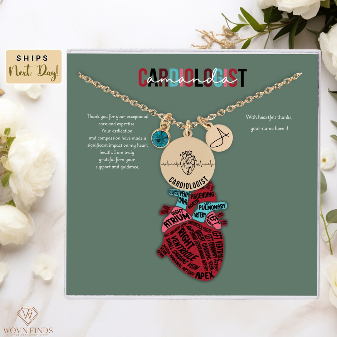 Personalized Cardiologist Necklace,cardiolist Gift-anatomic Heart ...
