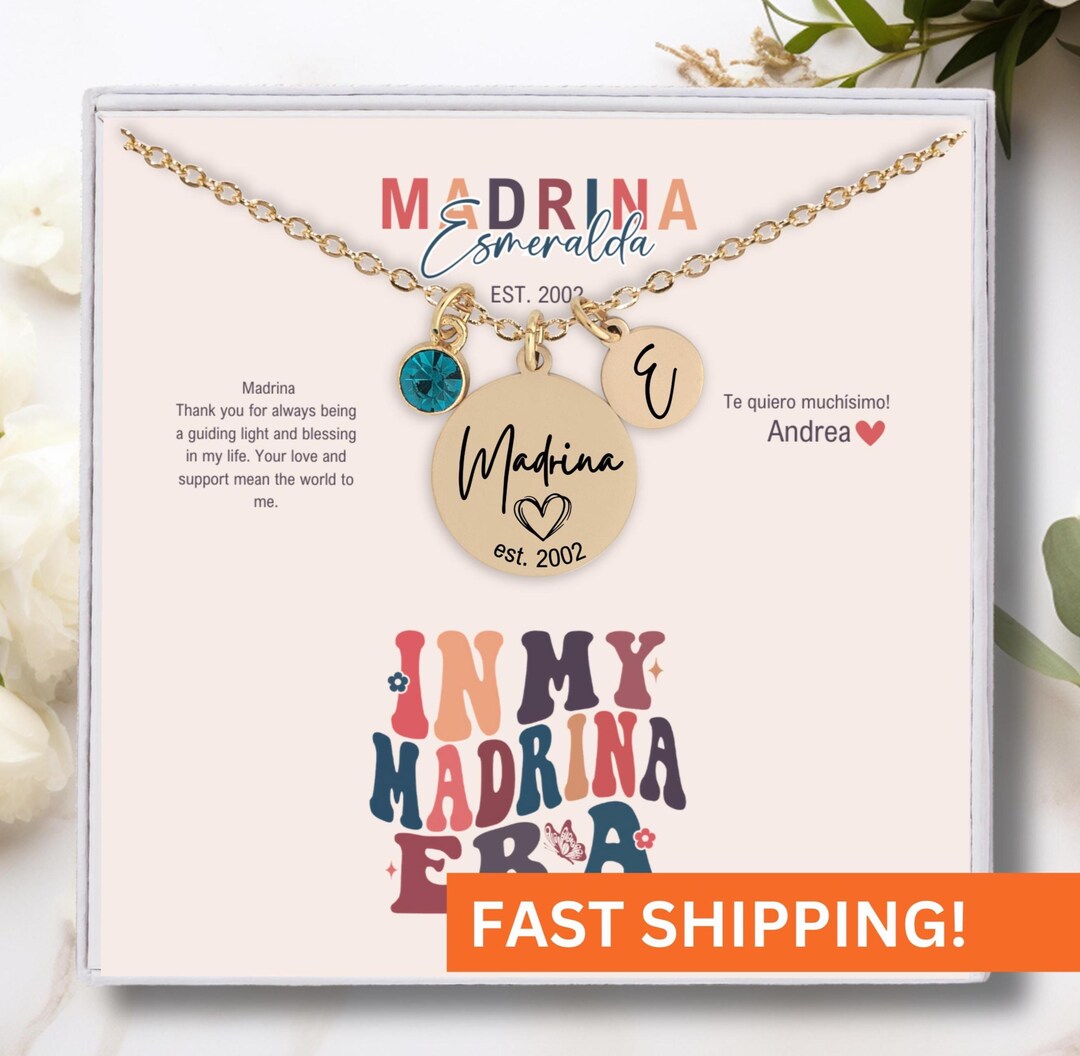 Madrina Necklace,personalized Madrina Gift Withbirthstone,madrina ...