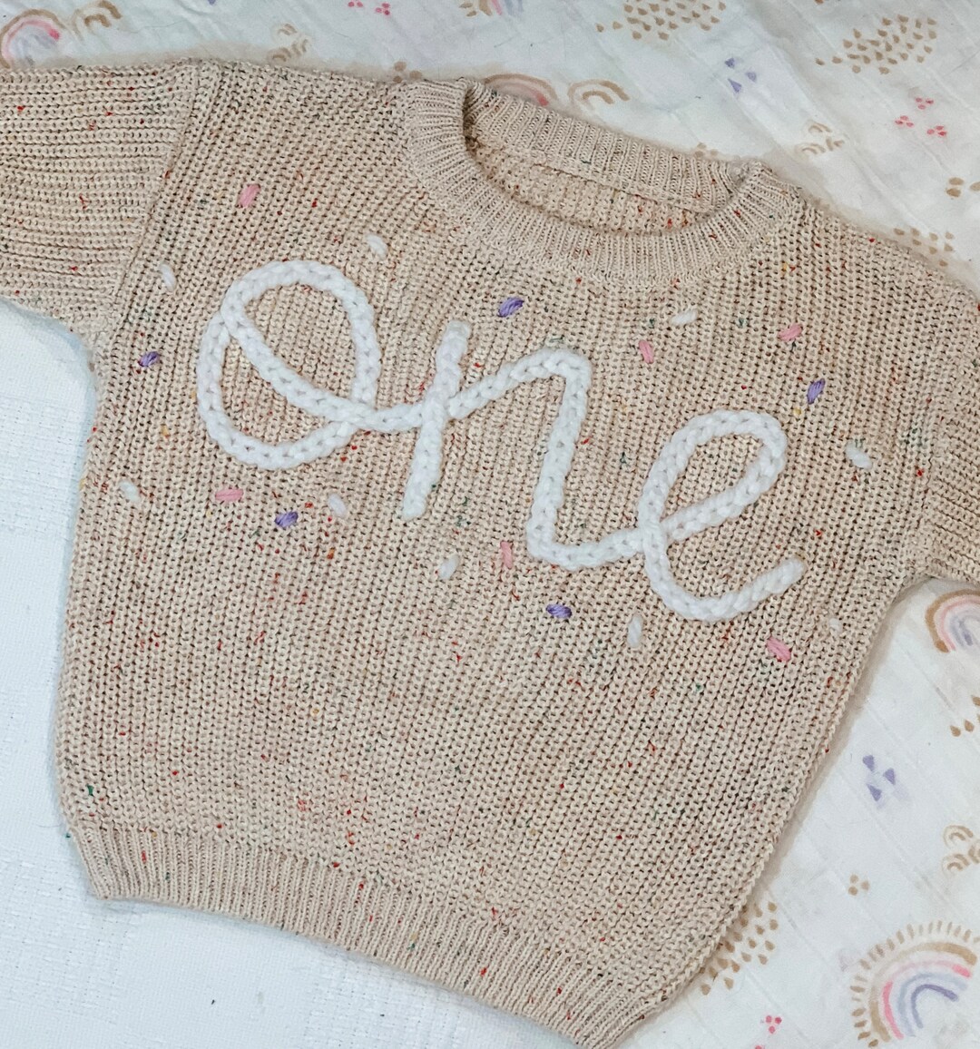Personalized Hand Embroidered Baby and Toddler Birthday Sweater, One ...