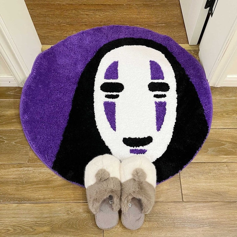 Spirited Away Handmade Rug Studio Ghibli, No Face Rug, Anime Tufted Rug ...