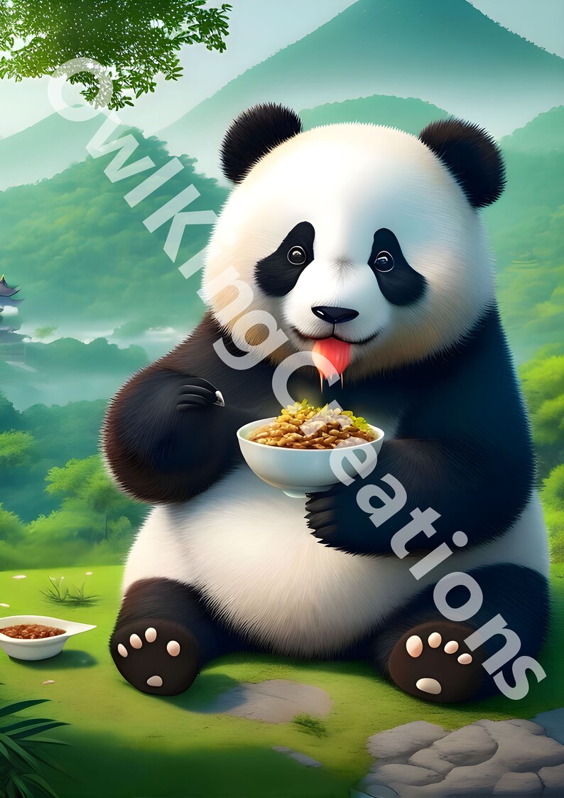 6 Panda Posters, Print on Demand Digital Prints, Pngs, 75x100cm, Print ...