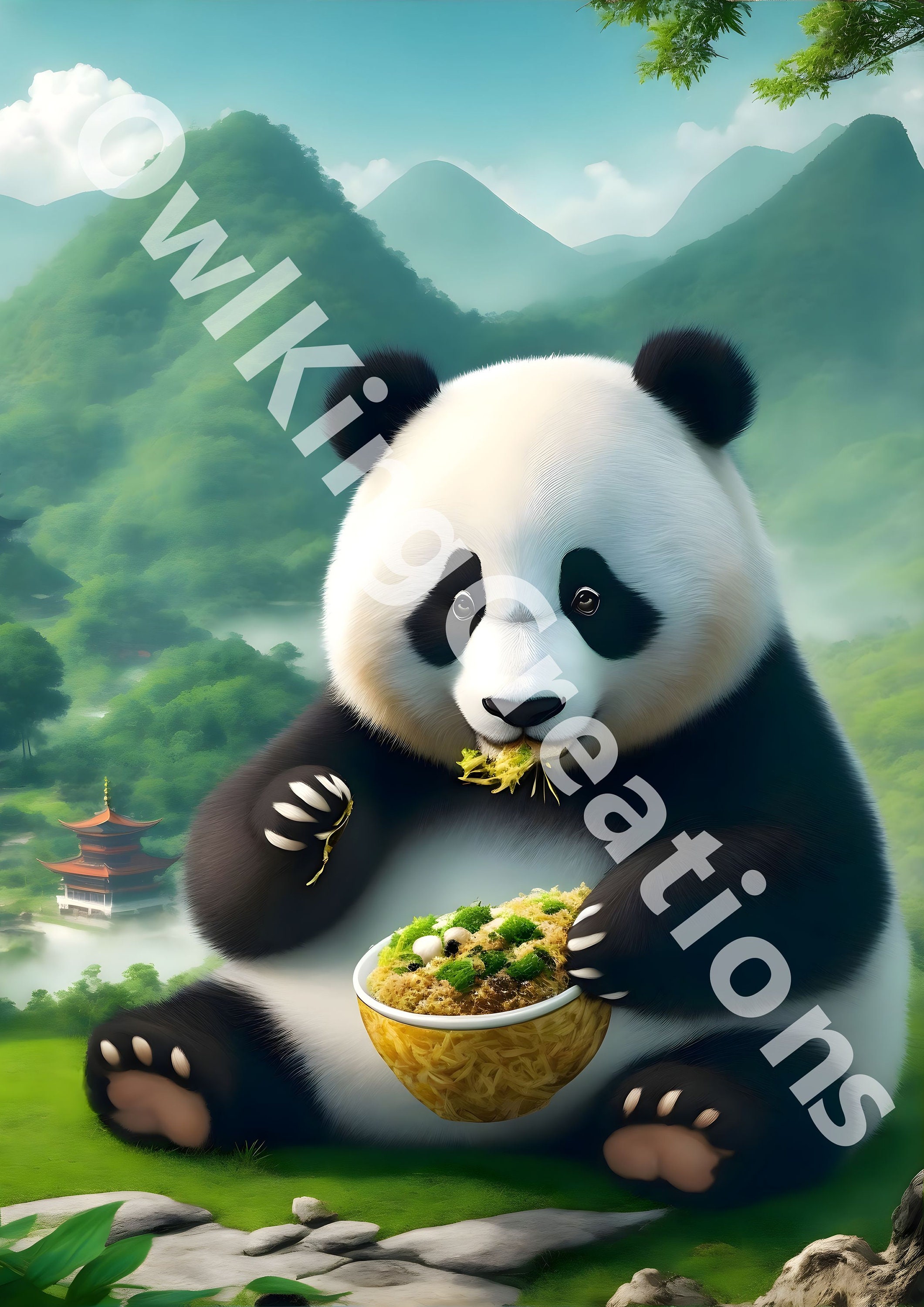 6 Panda Posters, Print on Demand Digital Prints, Pngs, 75x100cm, Print ...