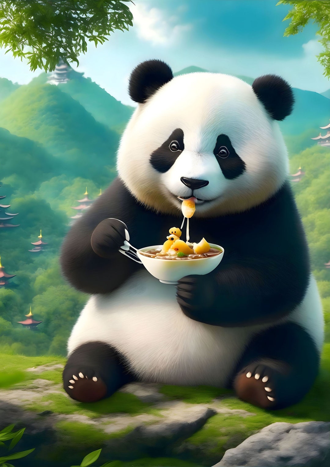 6 Panda Posters, Print on Demand Digital Prints, Pngs, 75x100cm, Print ...