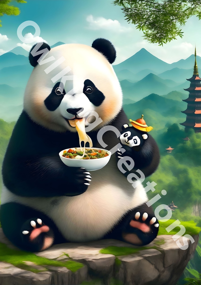 6 Panda Posters, Print on Demand Digital Prints, Pngs, 75x100cm, Print ...