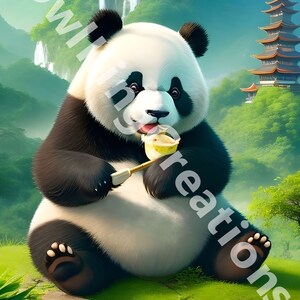6 Panda Posters, Print on Demand Digital Prints, Pngs, 75x100cm, Print ...