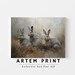 Vintage Rabbit Art Rustic Rabbit Art Countryside Art Nursey Art Nursery ...