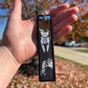 Anime Embroidered Jet Tag Keychain - Etsy