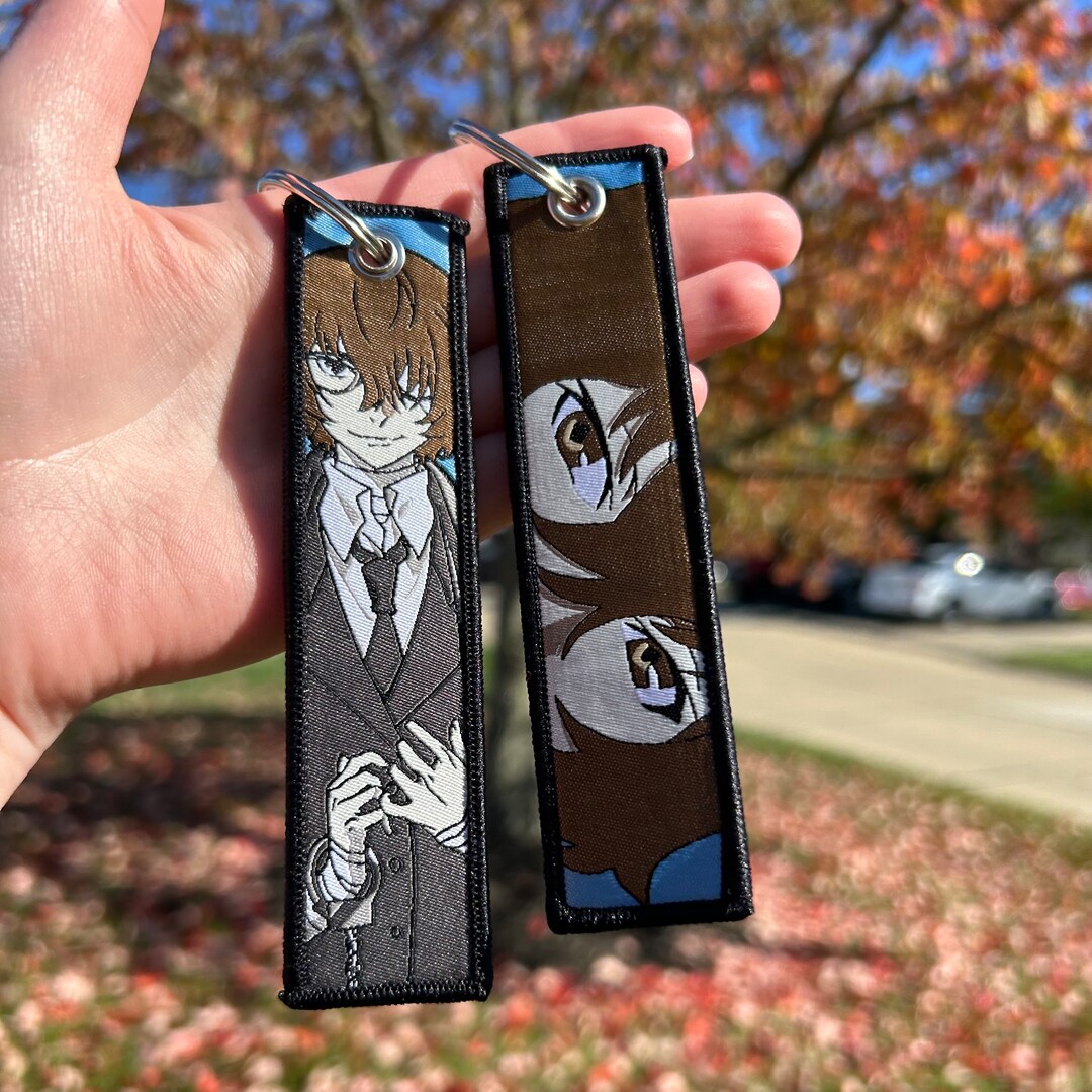 Anime Embroidered Jet Tag Keychain - Etsy