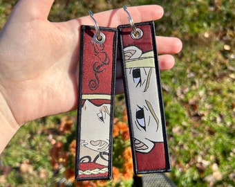 Anime Embroidered Jet Tag Keychain - Etsy