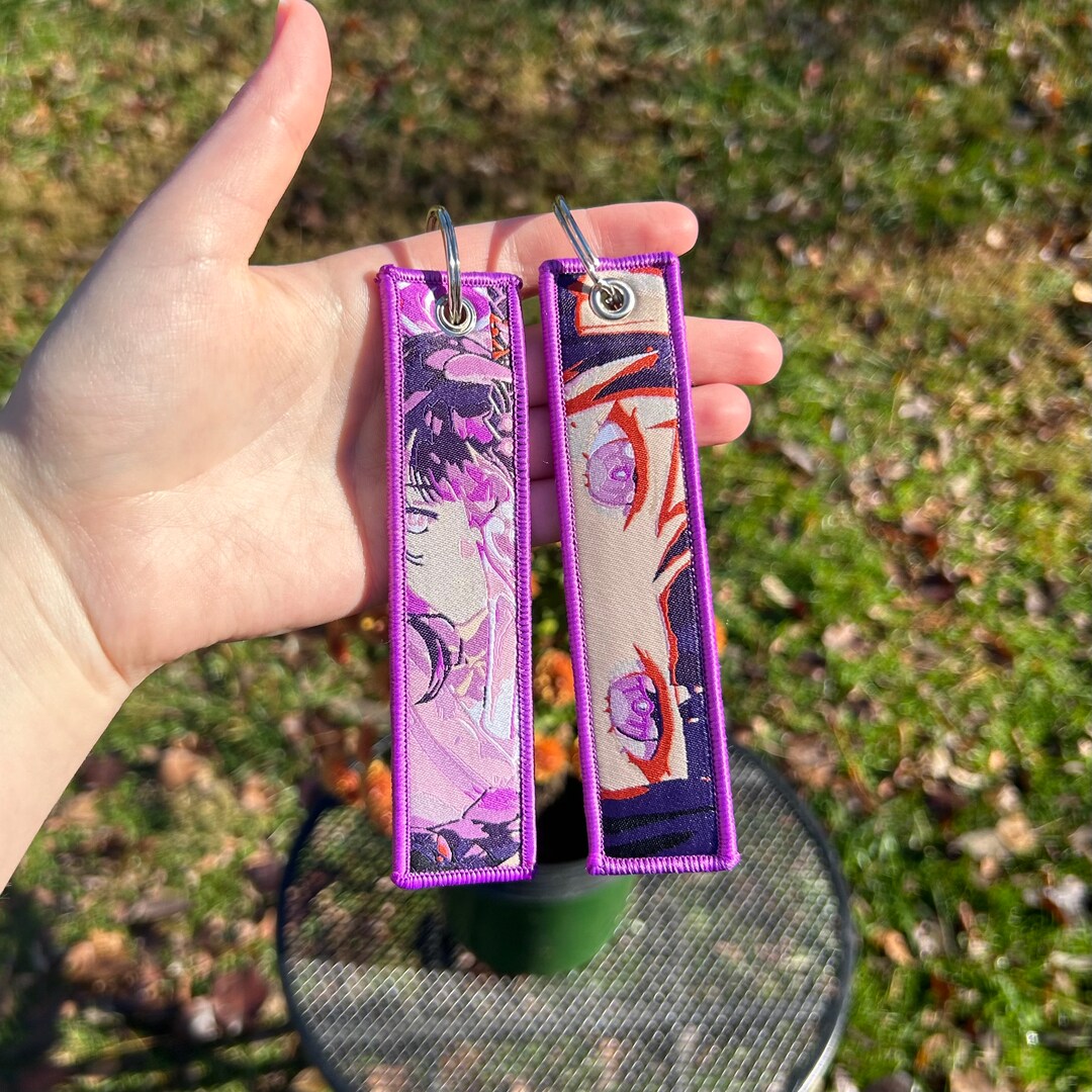 Anime Embroidered Jet Tag Keychain - Etsy