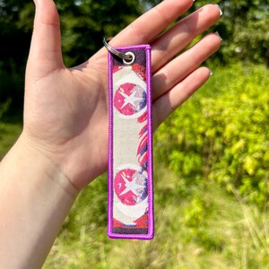 Anime Embroidered Jet Tag Keychain - Etsy