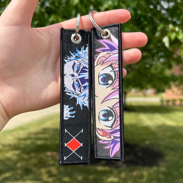 Anime Embroidered Keychain - Etsy