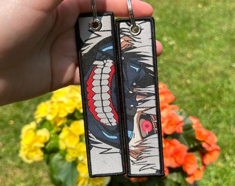 Anime Embroidered Jet Tag Keychain - Etsy