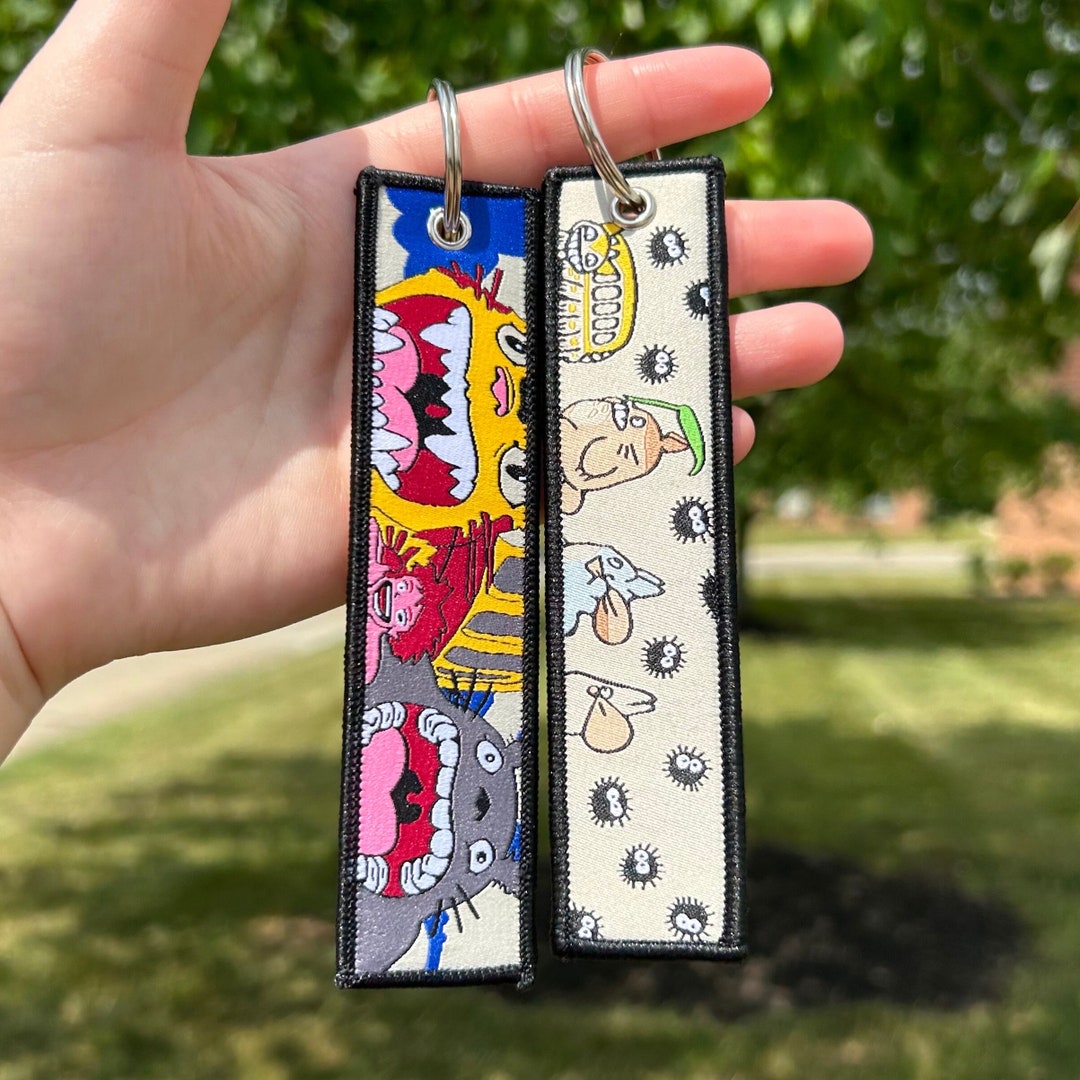 Anime Embroidered Jet Tag Keychain - Etsy