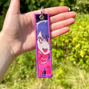 Anime Embroidered Jet Tag Keychain - Etsy
