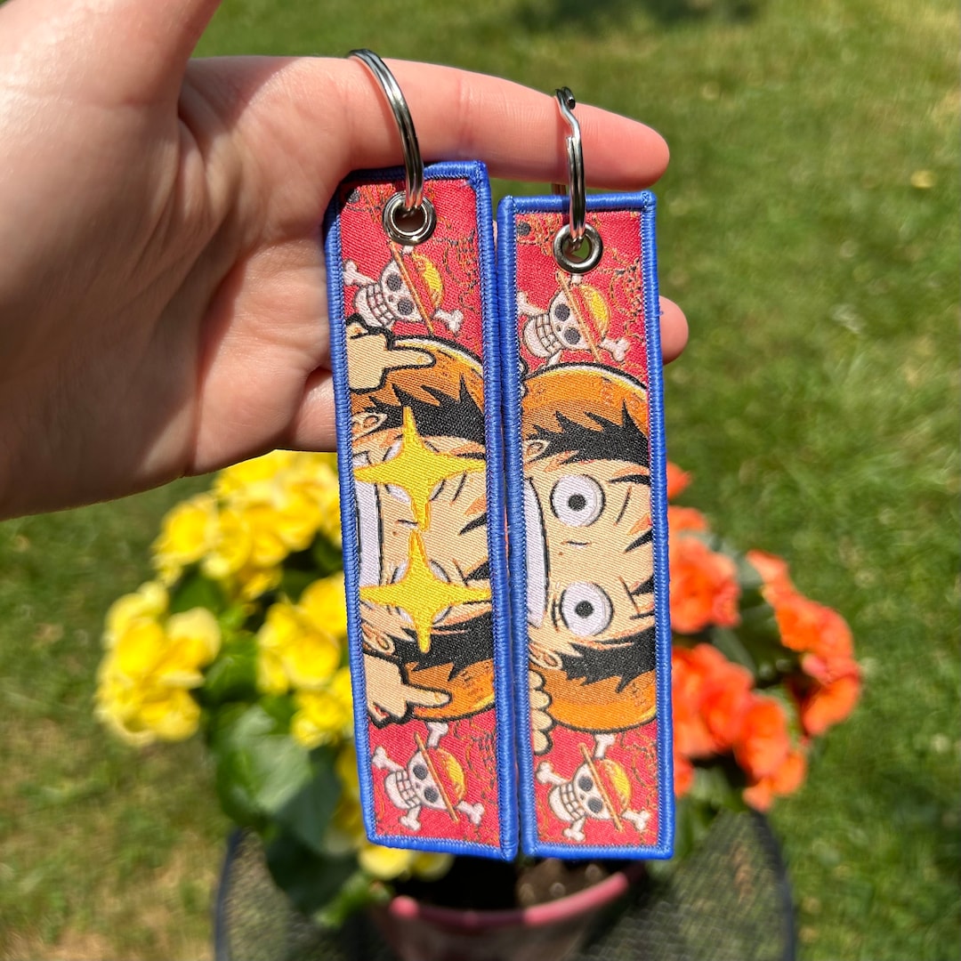 Anime Embroidered Jet Tag Keychain - Etsy