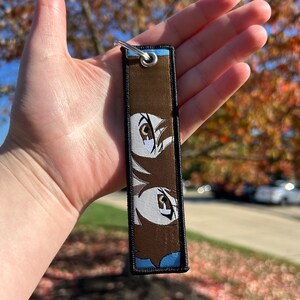 Anime Embroidered Jet Tag Keychain - Etsy