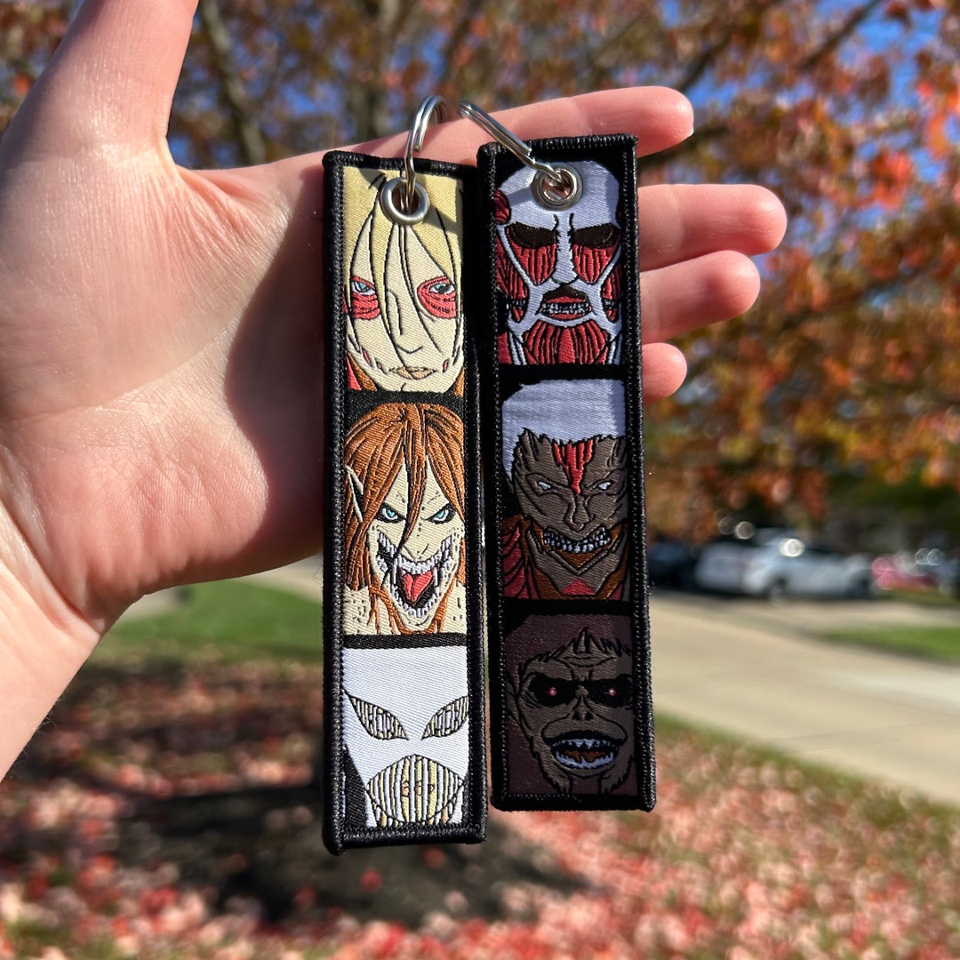 Anime Embroidered Jet Tag Keychain - Etsy
