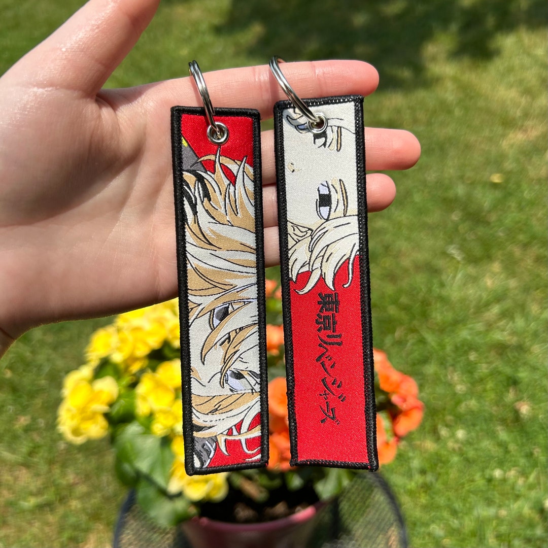 Anime Embroidered Jet Tag Keychain - Etsy