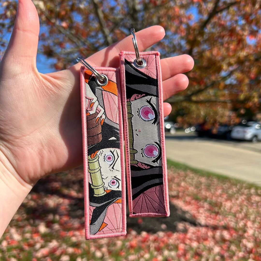 Anime Embroidered Jet Tag Keychain - Etsy