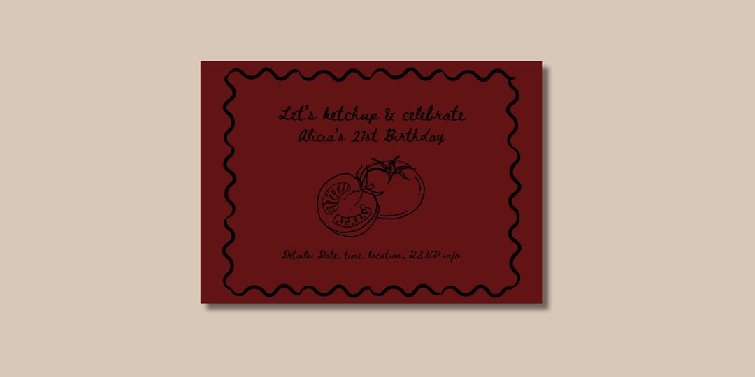 Tomato Themed Birthday Invitation Card - Etsy