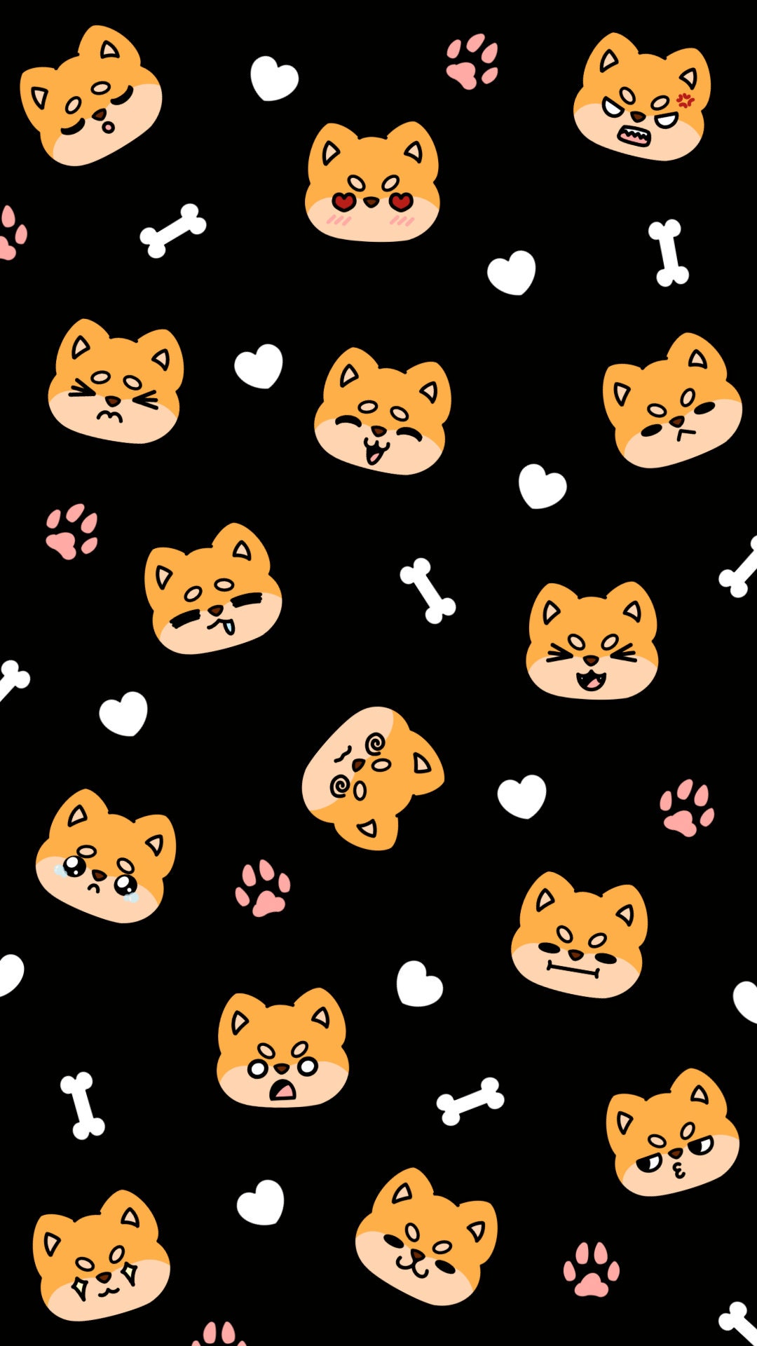 Kawaii Chibi Shiba Inu Pattern Wallpaper - Etsy