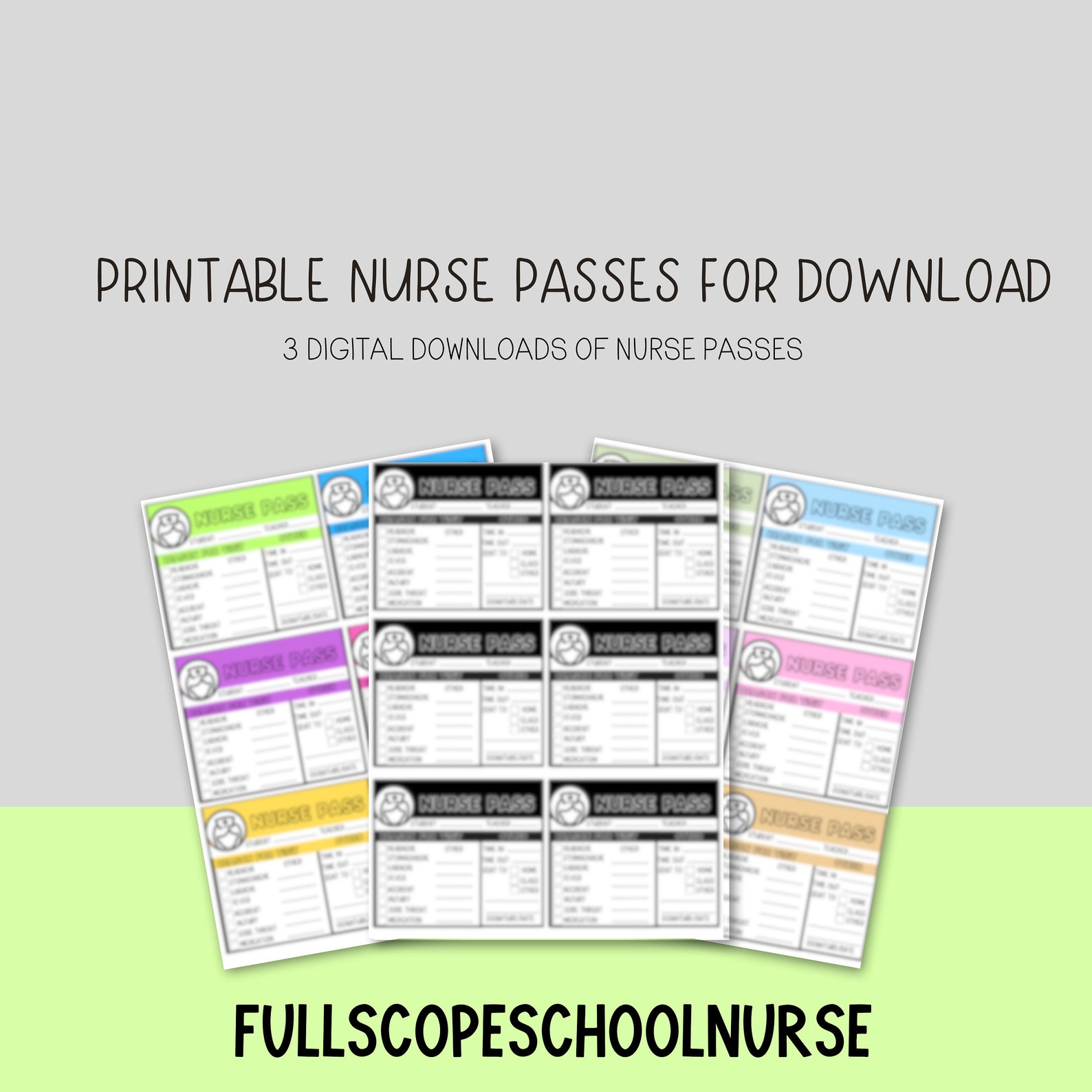 Printable Nurses Office Pass for Digital Download for School Nurses - Etsy