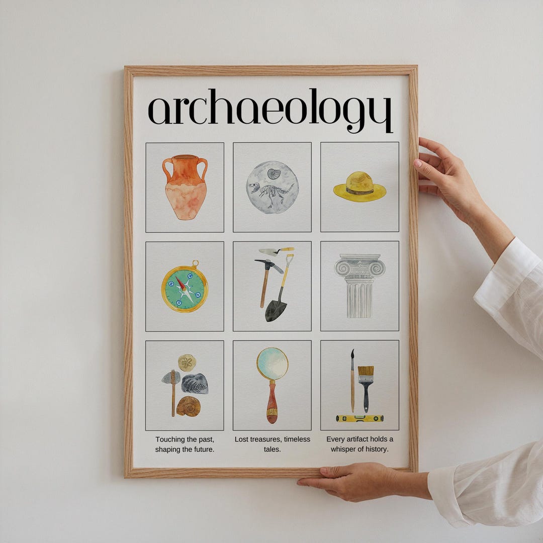 Archaeology Wall Art, Archaeologist Gift, Watercolour Archaeology ...