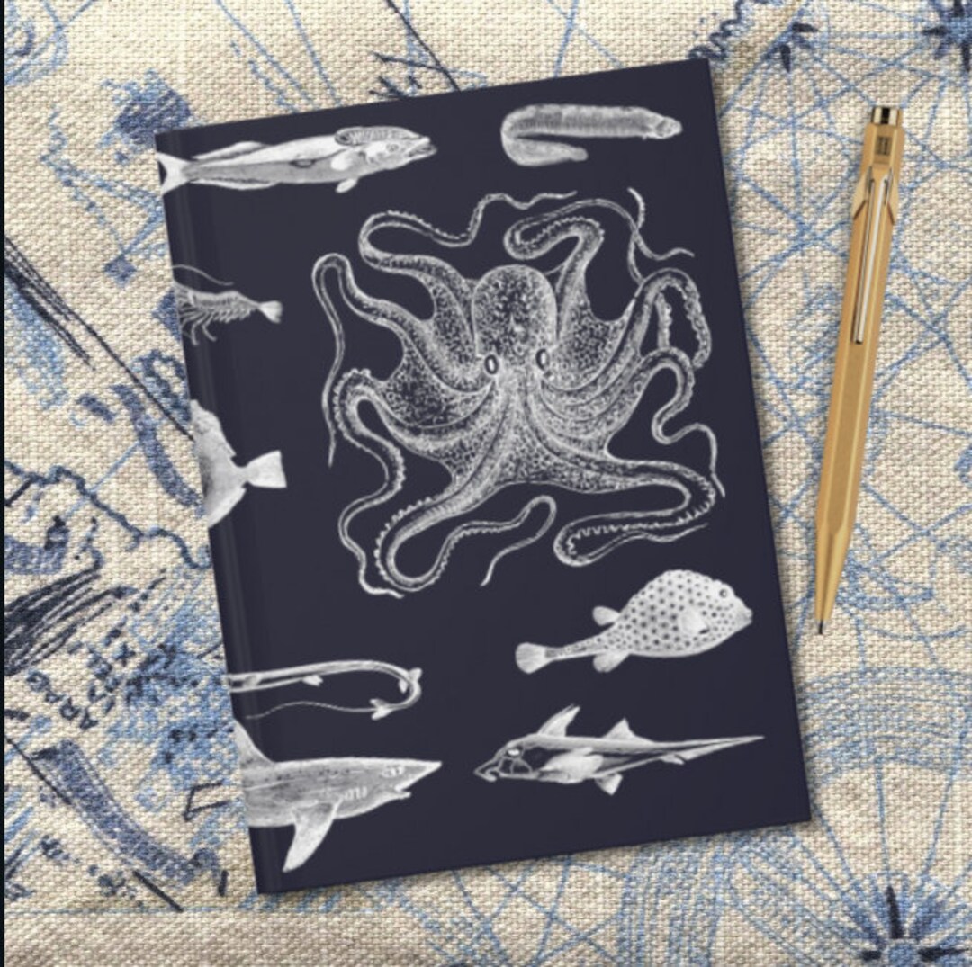 Nautical Sea Creatures Journal Sailing Notebook Vintage - Etsy