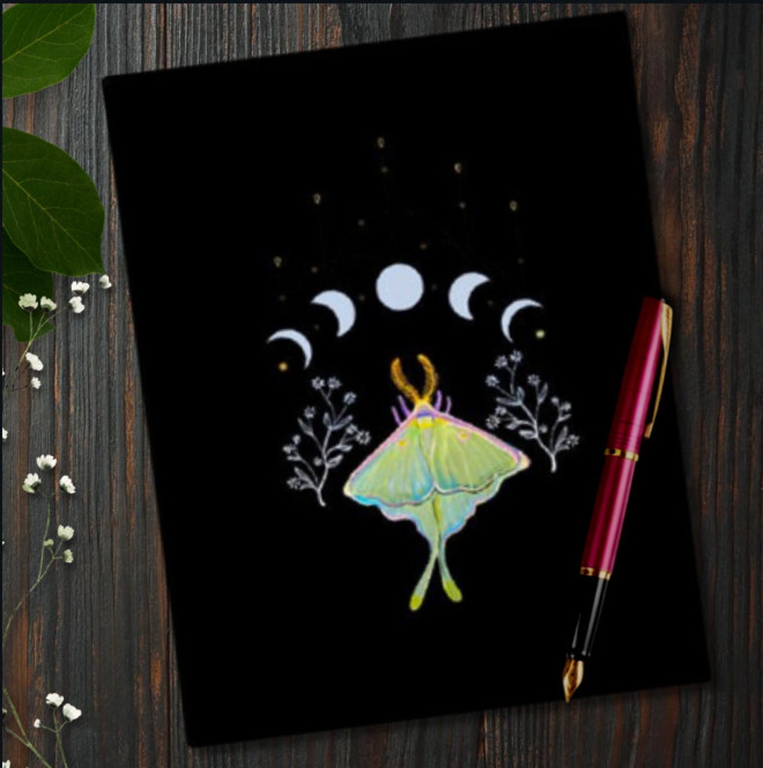 Luna Moth Dot Grid Notebook Luna Moth Blank Sketchbook Layflat Journal ...