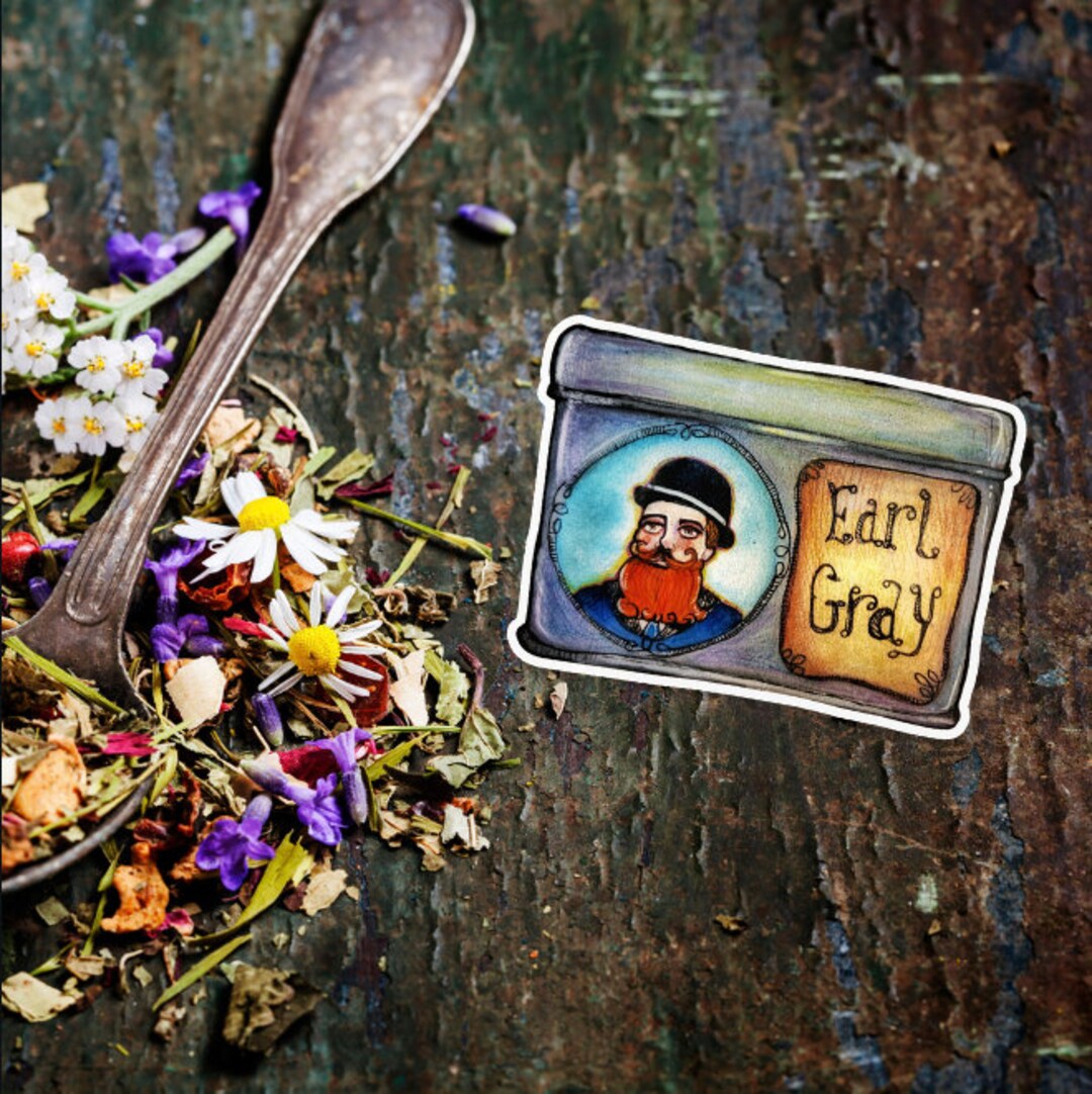 Earl Gray Tea Sticker Waterproof Vinyl Sticker From Original - Etsy