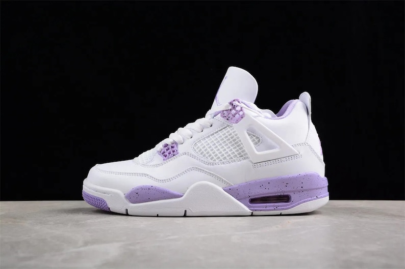 Air Jordan 4 White Purple Oreo Unisex Adult Shoes Men - Etsy