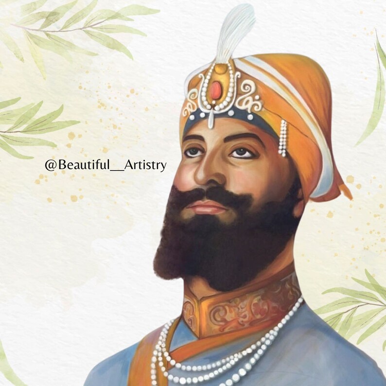 Guru Nanak Ji and Guru Gobind Ji Art Set Printable Punjabi Home Decor Sikhi Wall Art Religious ...