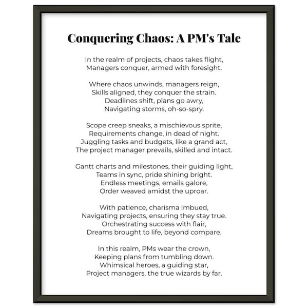 Funny Poem for a Manager - Etsy