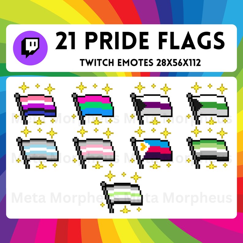 Pride Flag Emotes MEGA BUNDLE (21 Flags)! Twitch, Discord, Youtube ...