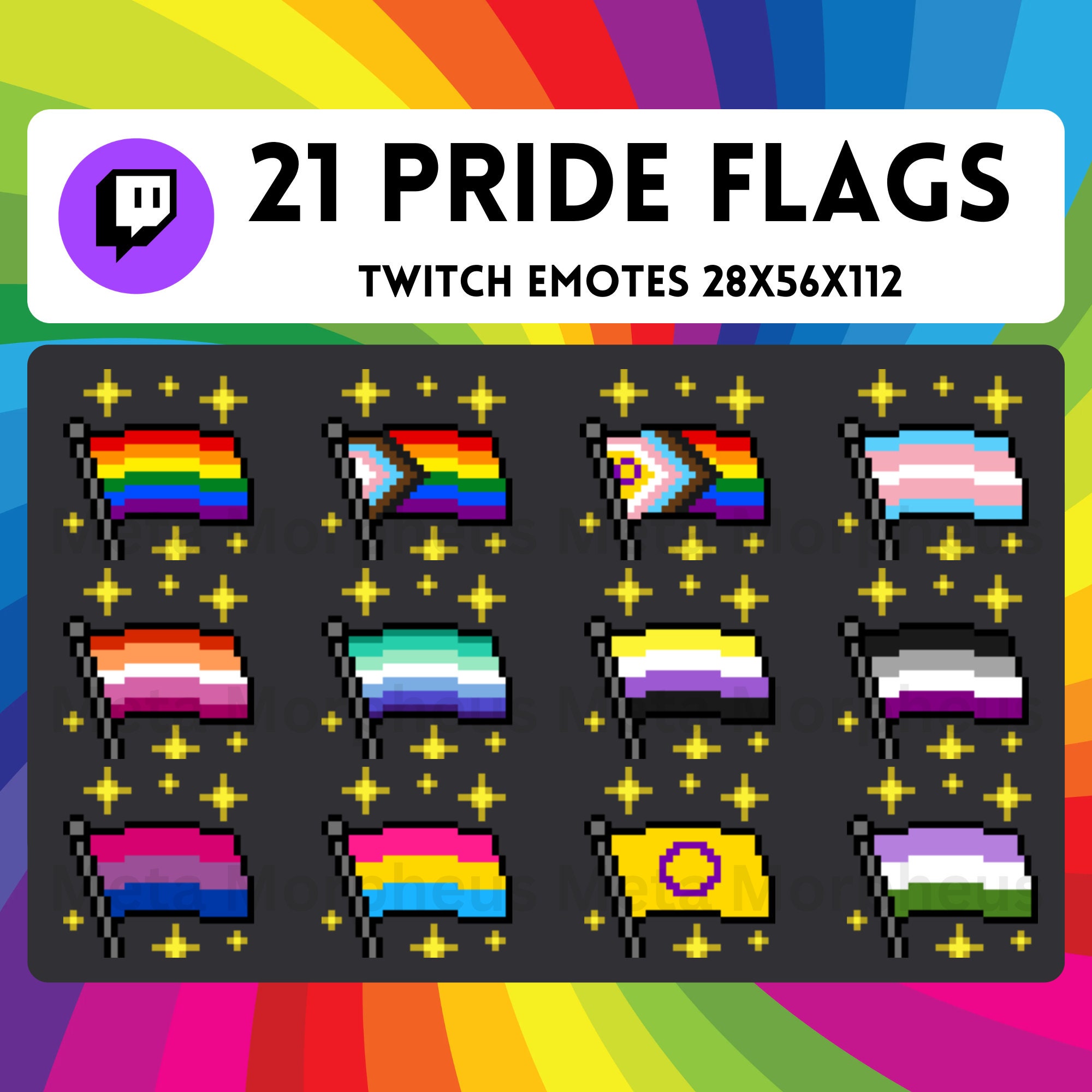 Pride Flag Emotes MEGA BUNDLE (21 Flags)! Twitch, Discord, Youtube ...