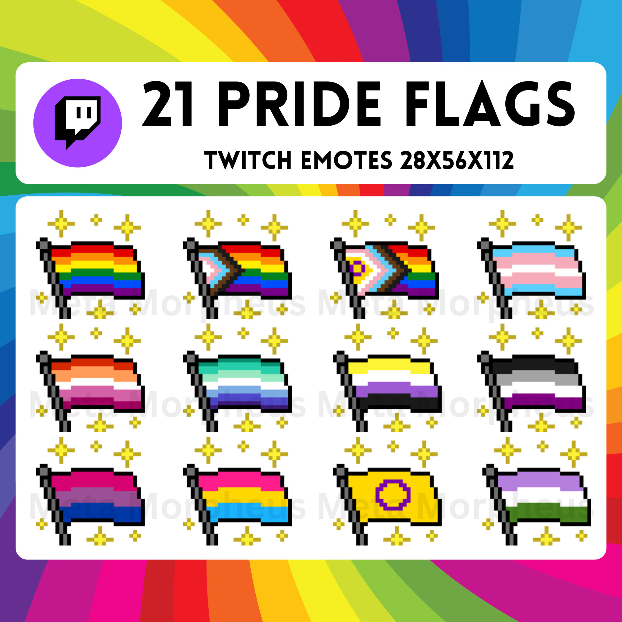 Pride Flag Emotes MEGA BUNDLE (21 Flags)! Twitch, Discord, Youtube ...
