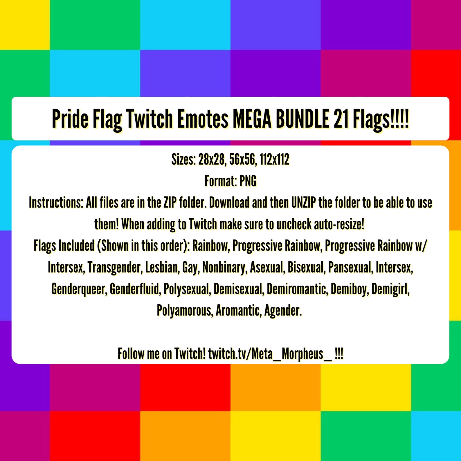 Pride Flag Emotes MEGA BUNDLE 21 Flags Twitch, Discord, Youtube LGBTQ ...