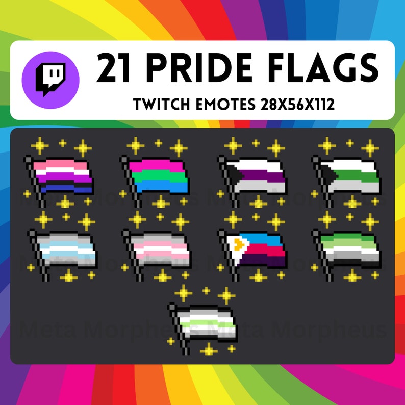 Pride Flag Emotes MEGA BUNDLE (21 Flags)! Twitch, Discord, Youtube ...