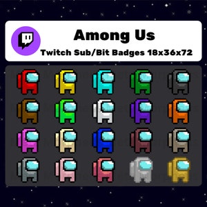 Among Us Twitch Badges | Pixel Art and Ready to Use! 20 Colors! - Etsy ...