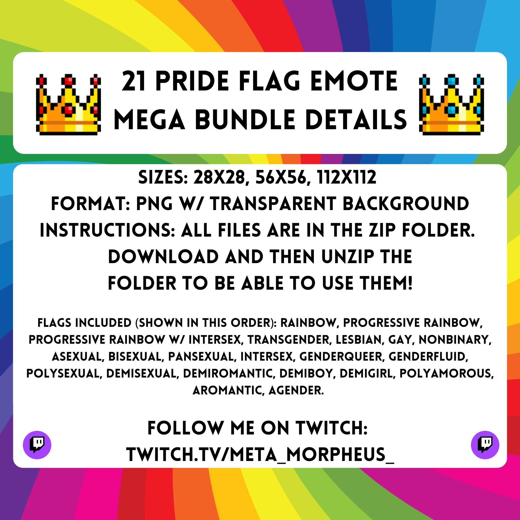 Pride Flag Emotes MEGA BUNDLE (21 Flags)! Twitch, Discord, Youtube ...