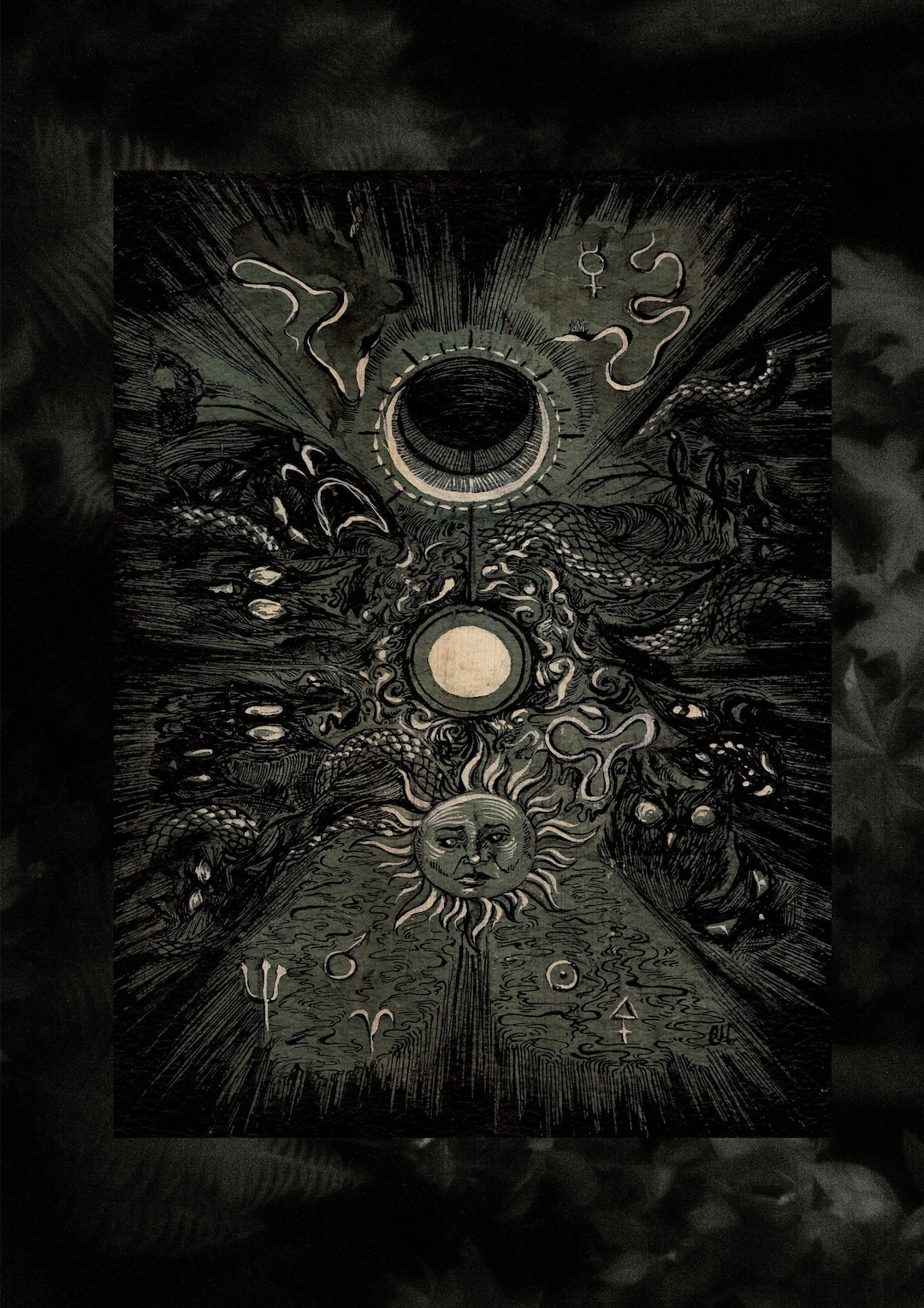 Original Alchemy Illustration "albedo", Wood Print | Darkacademia ...