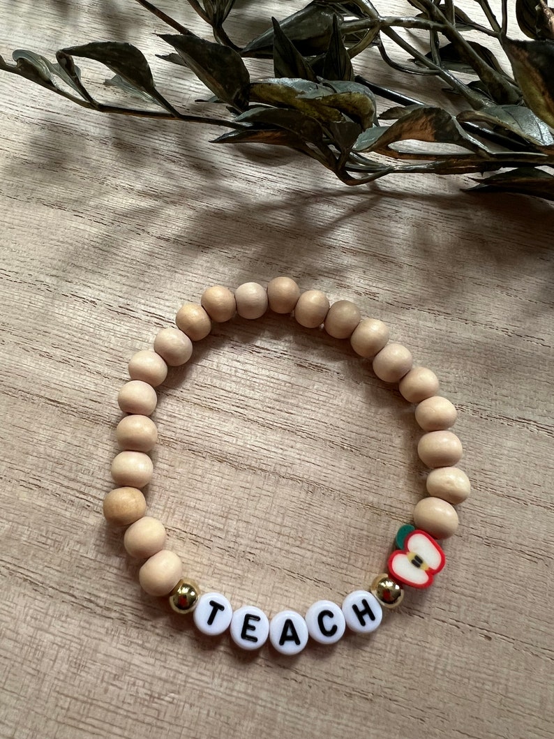 Personalized Teacher Bracelet, Back to School Gift, Bracelet for ...