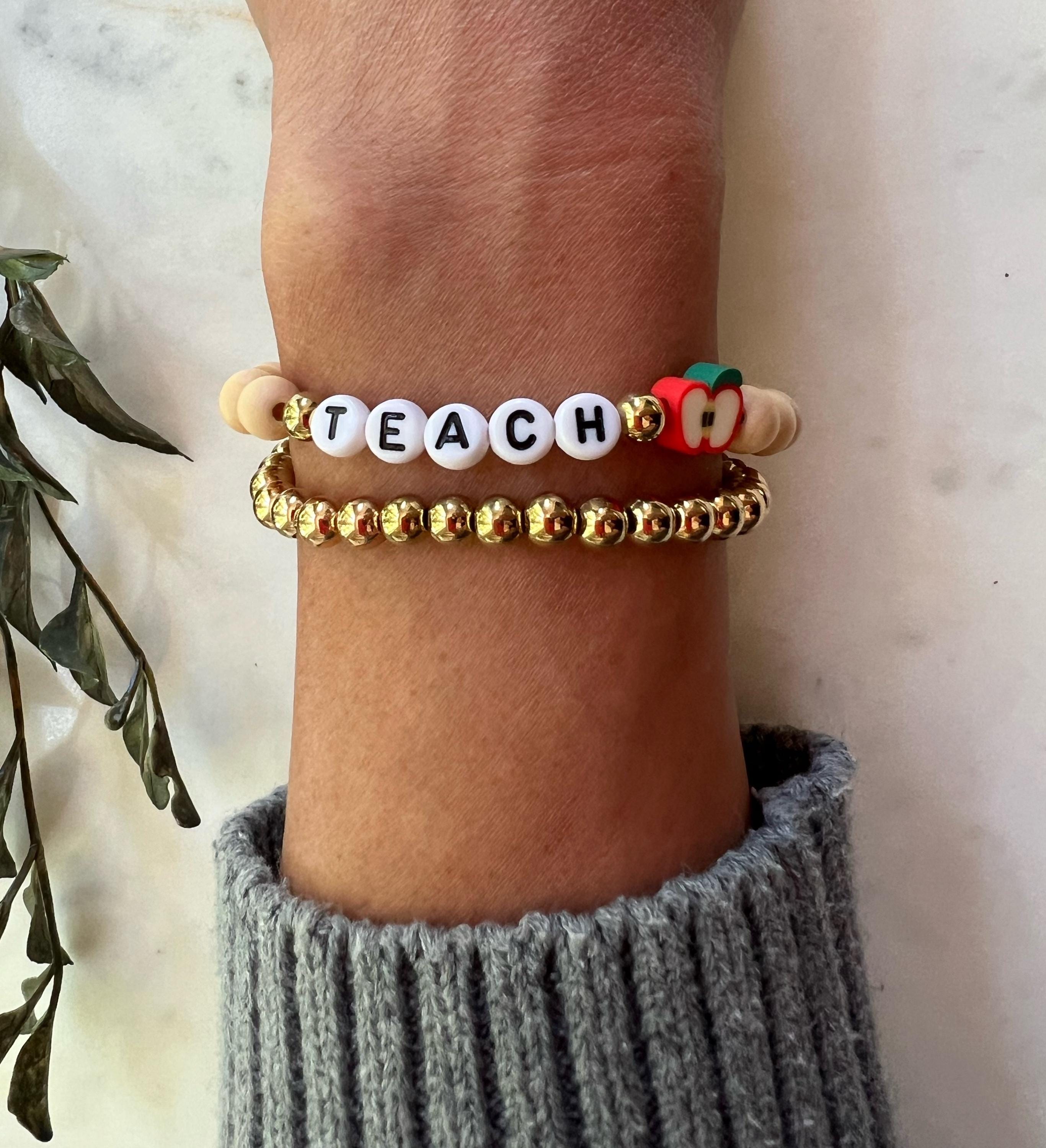 Personalized Teacher Bracelet, Back to School Gift, Bracelet for ...